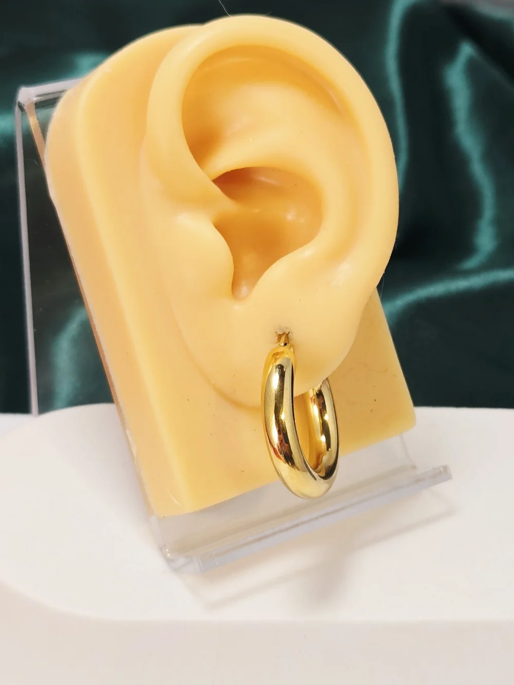 Jewelry | Chunky Gold Hoop Earrings 25mm Stainless Steel Rounded Latch ...